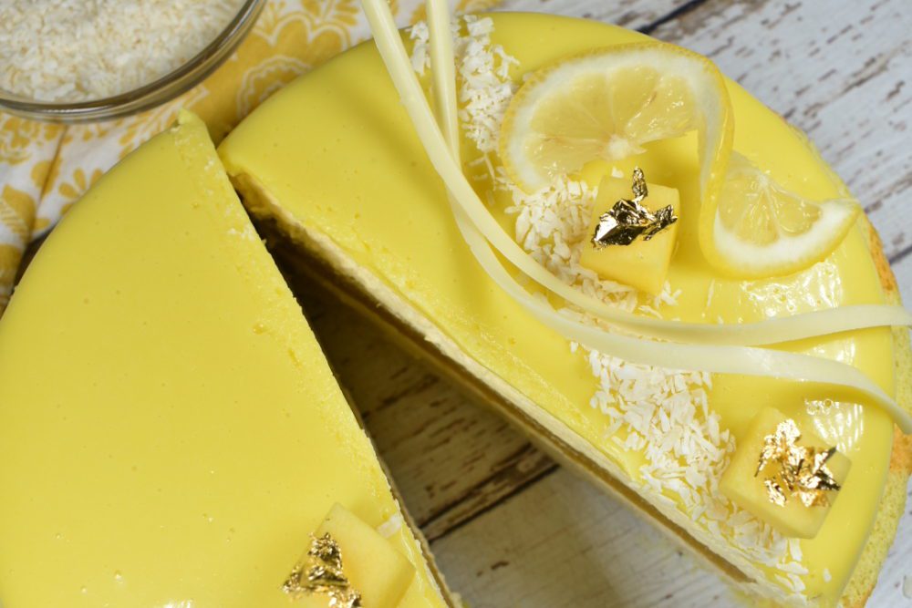 Mango, Lemon and White Chocolate Entremet Cake • baste cut fold
