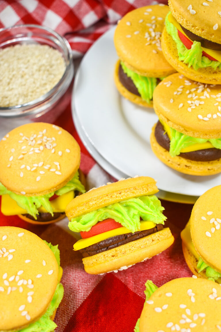 Cheese Burger Macarons • baste cut fold