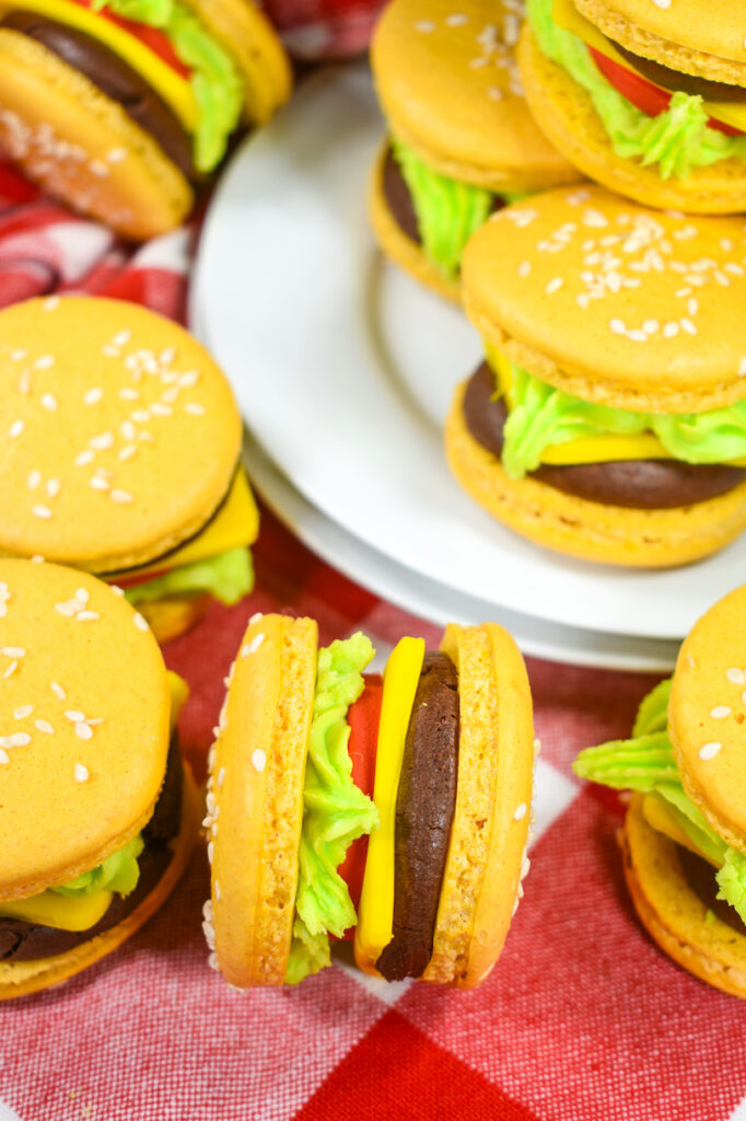 Cheese Burger Macarons • baste cut fold