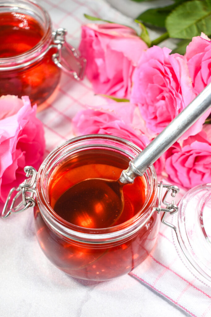 Rose Simple Syrup Recipe • baste cut fold
