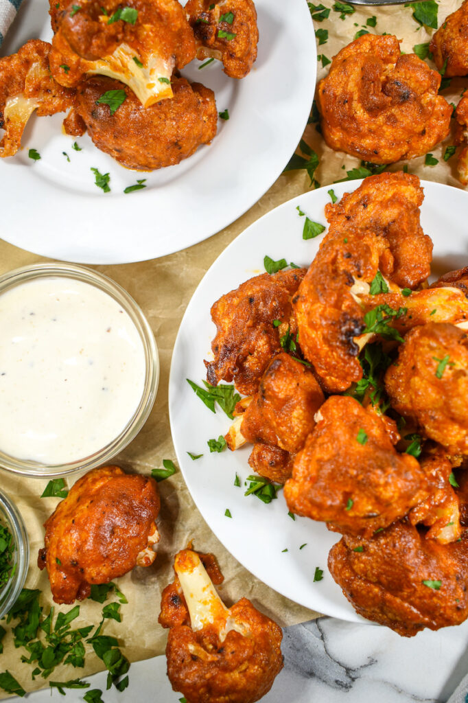 Buffalo Cauliflower Recipe • baste cut fold