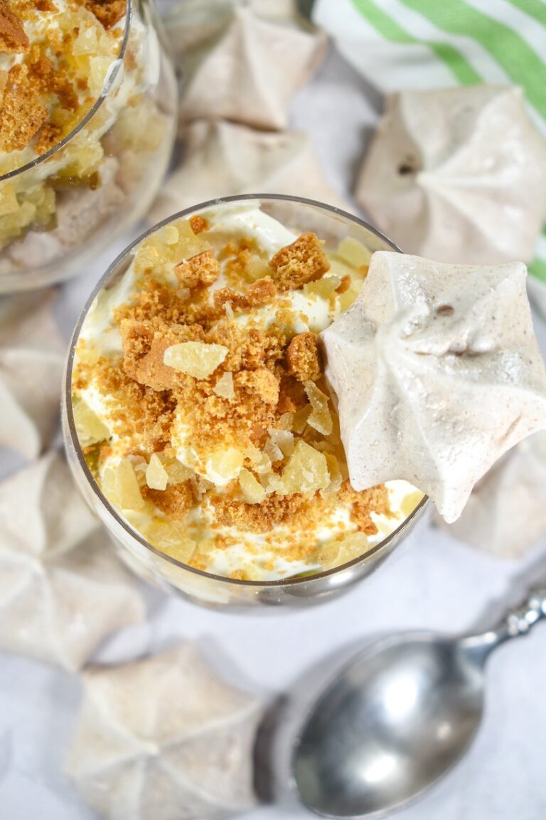 Eton Mess Recipe with Cinnamon and Pears • baste cut fold