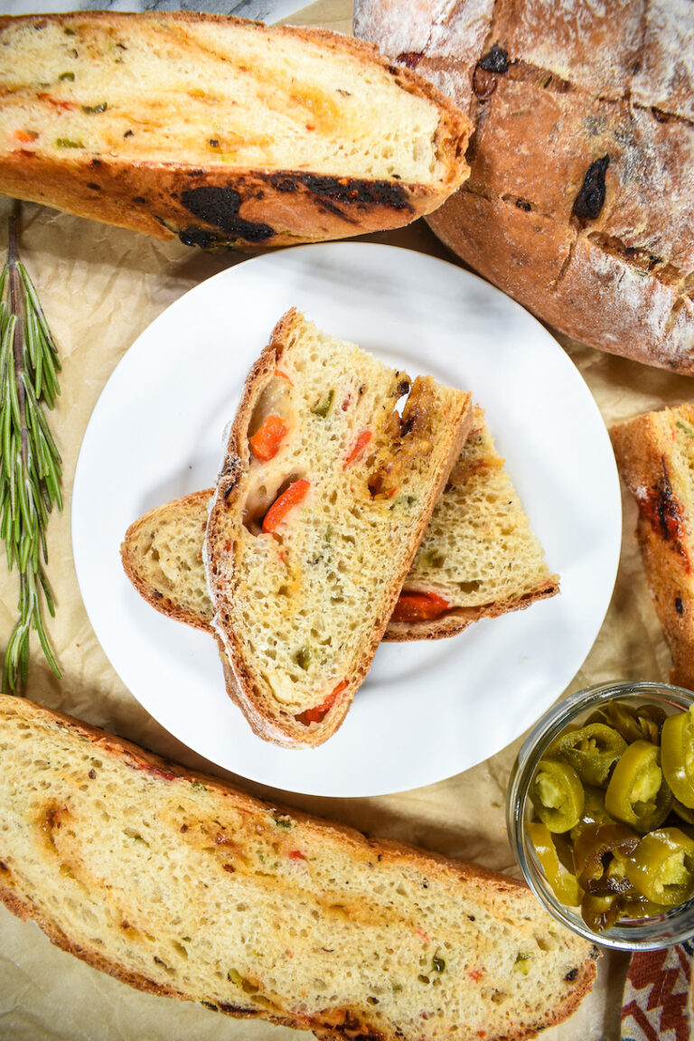 Jalapeño Cheddar Bread • baste cut fold