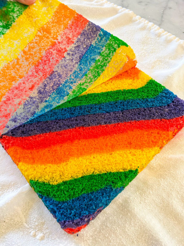 Rainbow Cake Roll • baste cut fold
