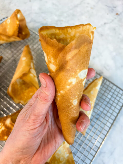 Homemade Ice Cream Cone Recipe • baste cut fold