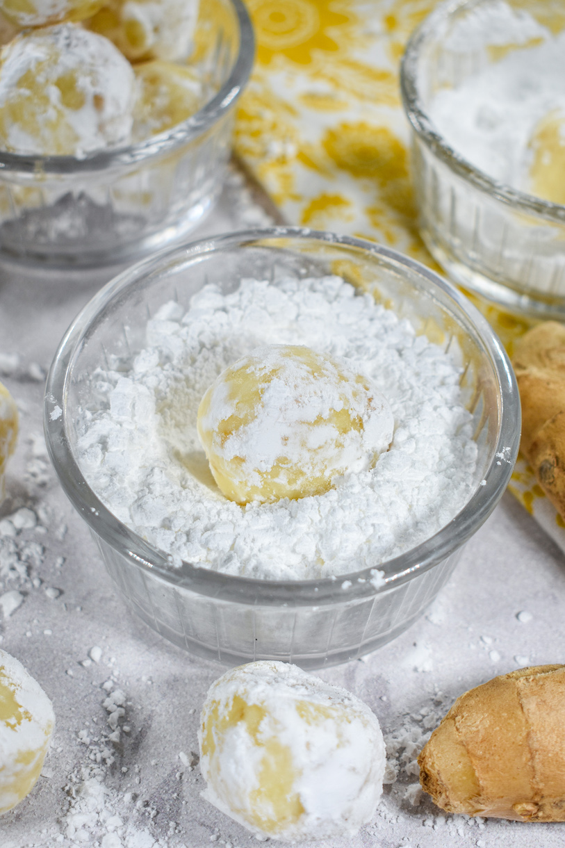 White Chocolate Ginger Truffles • baste cut fold